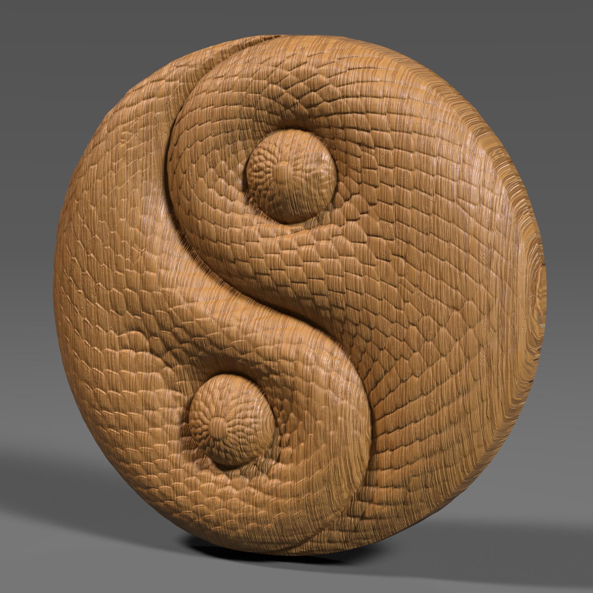 Year of the Snake Yin Yang STL: CNC Carving, Laser Engraving, 3D Print ...