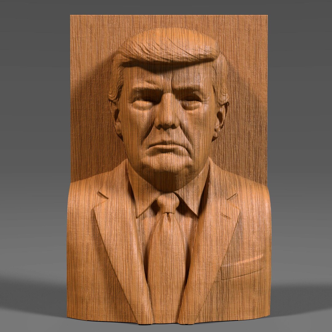 Donald Trump 3D STL File | Presidential Bust Bas Relief for CNC & 3D ...