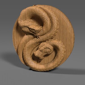Year of the Snake Yin Yang Bas Relief: CNC, Laser, 3D Print (digital ...