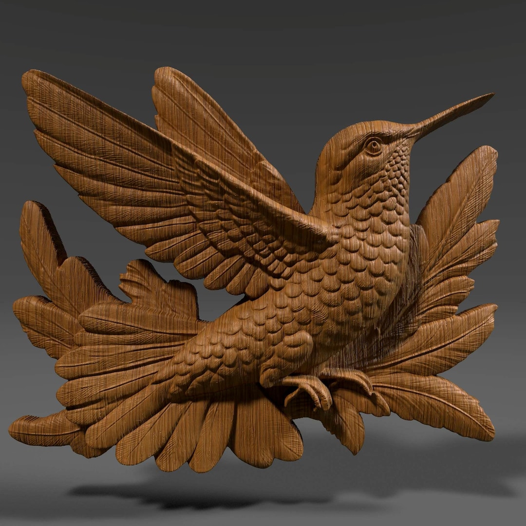 Hummingbird 3D STL File | CNC Wood Carving | 3D Printing | Digital ...