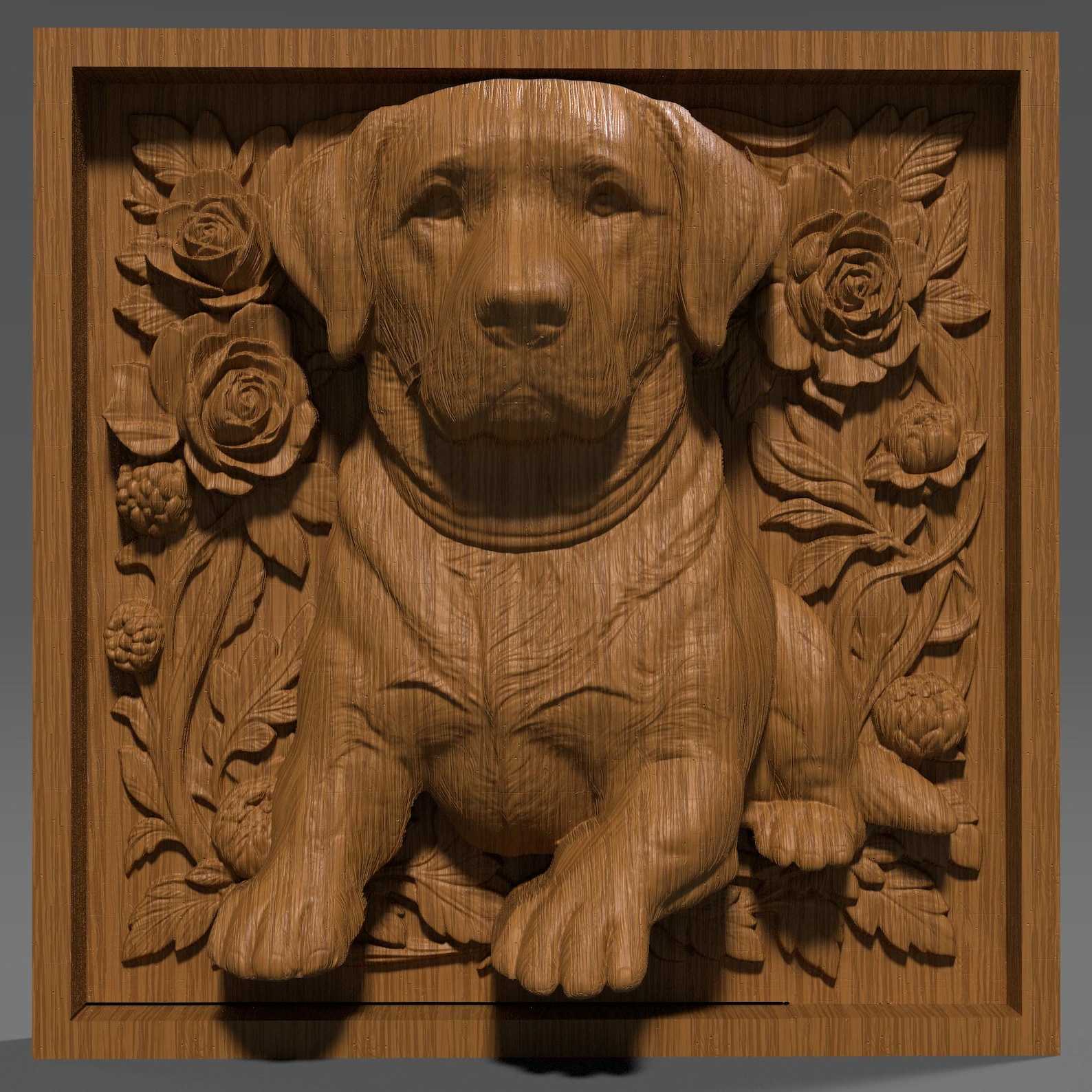 Labrador Retriever Dog 3D STL File | CNC Dog Wood Carving | Digital ...