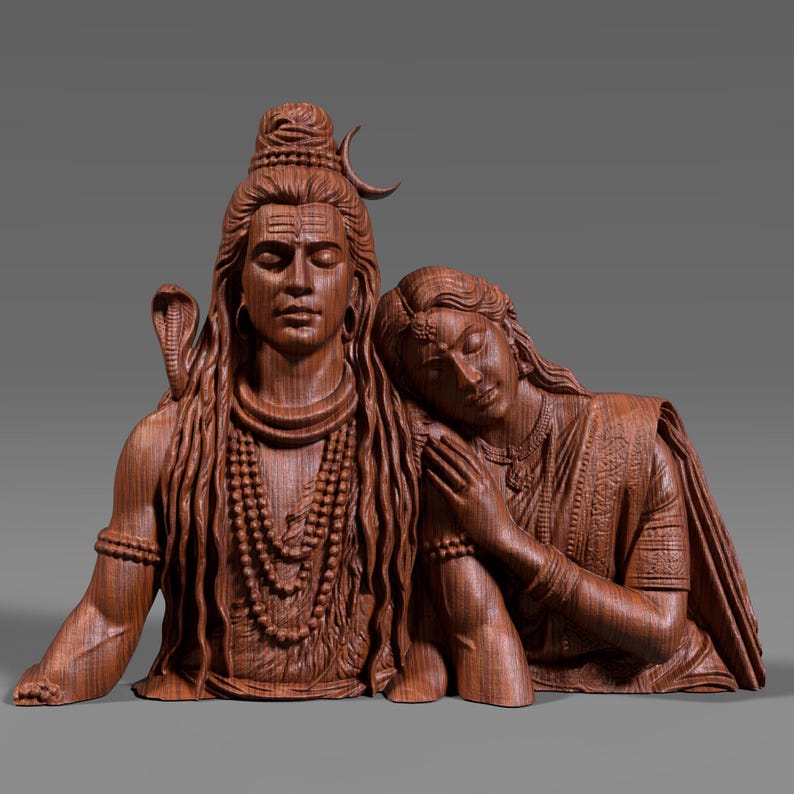 Shiva Parvati STL 3D Model: Hindu God Bas Relief Wall Art (digital ...