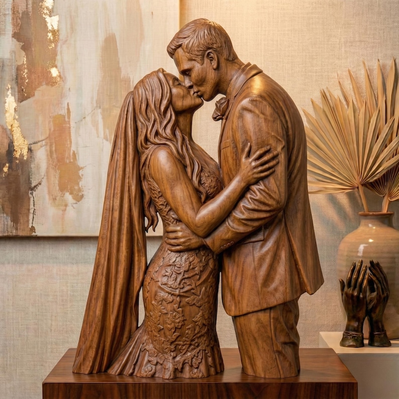 Romantic Couple Kiss 3D Model STL | CNC Carving, 3D Printing (digital ...