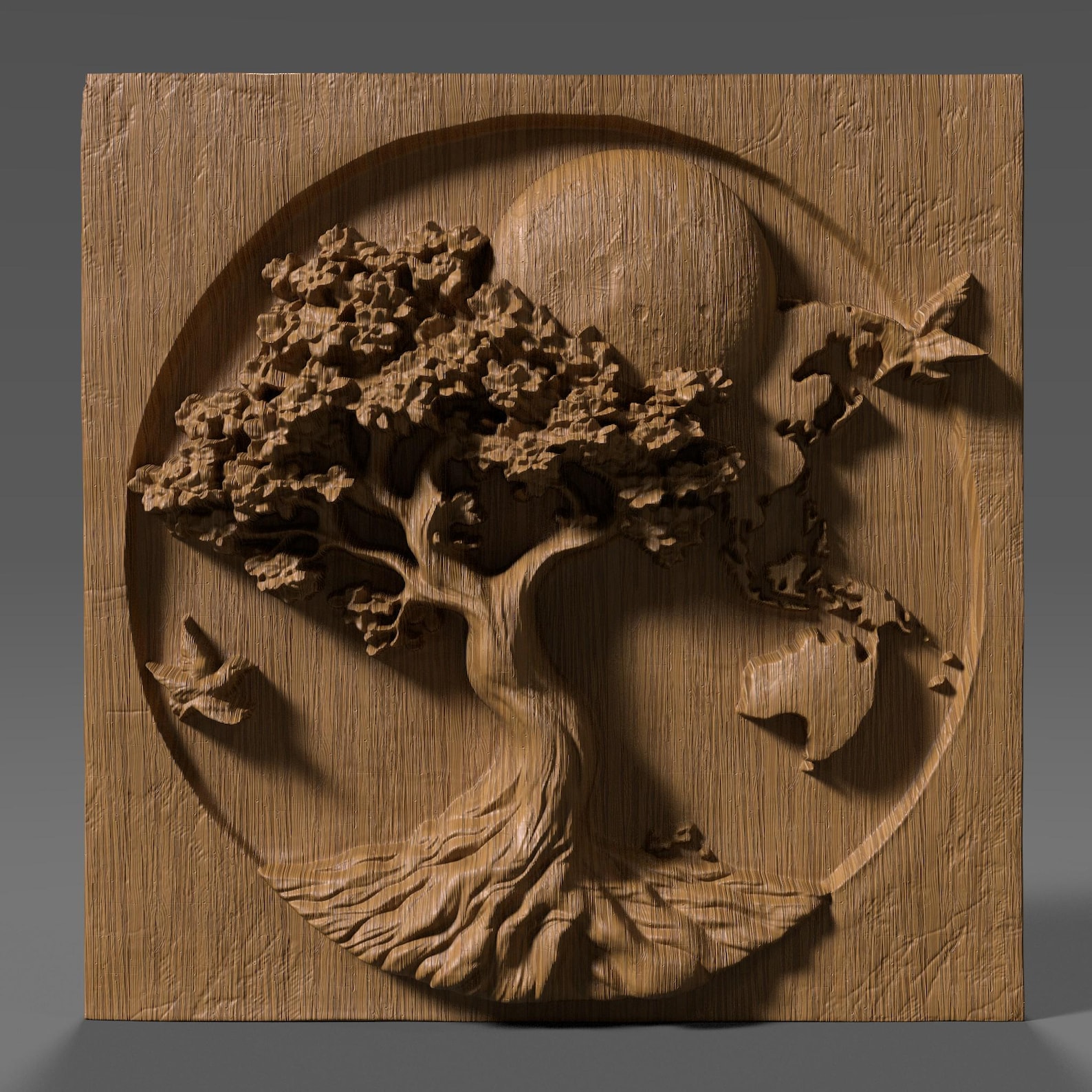 Earth Day Tree of Life 3D Relief Model: CNC Carving STL (digital ...