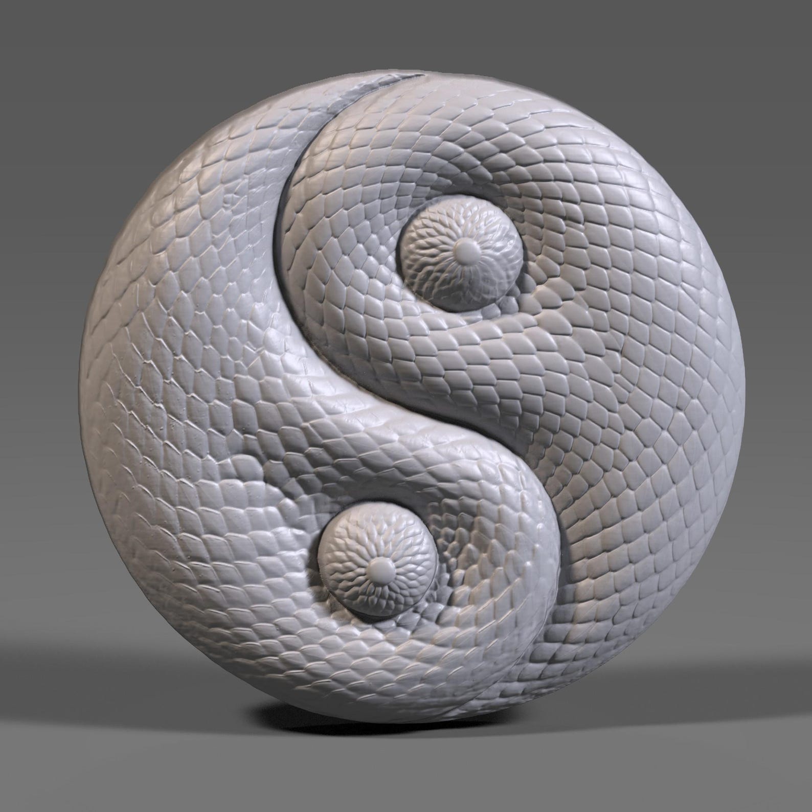 Year of the Snake Yin Yang STL: CNC Carving, Laser Engraving, 3D Print ...