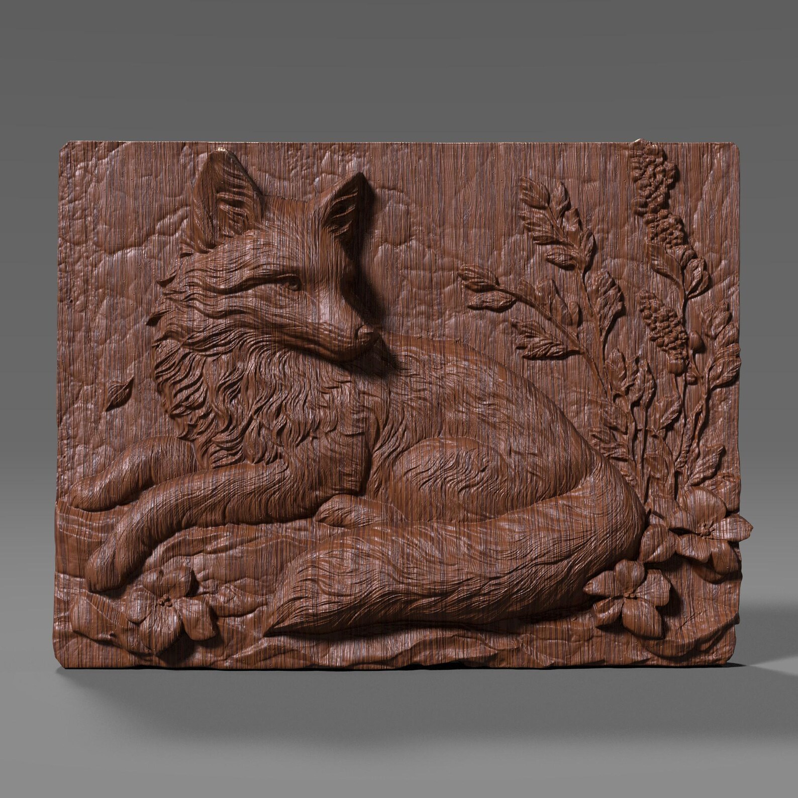 Fox Bas Relief STL: Woodland Animal Carving, CNC Laser 3D Print ...