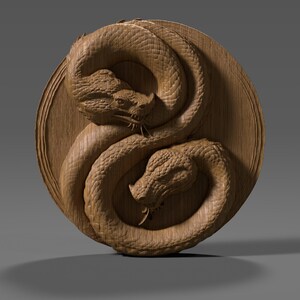 Year of the Snake Yin Yang Bas Relief: CNC, Laser, 3D Print (digital ...