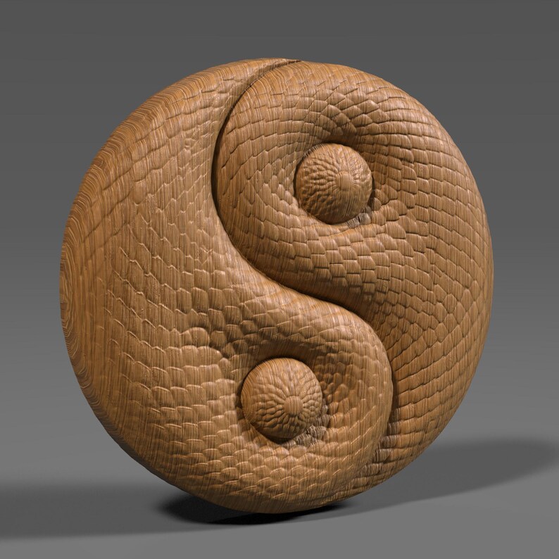Year of the Snake Yin Yang STL: CNC Carving, Laser Engraving, 3D Print ...