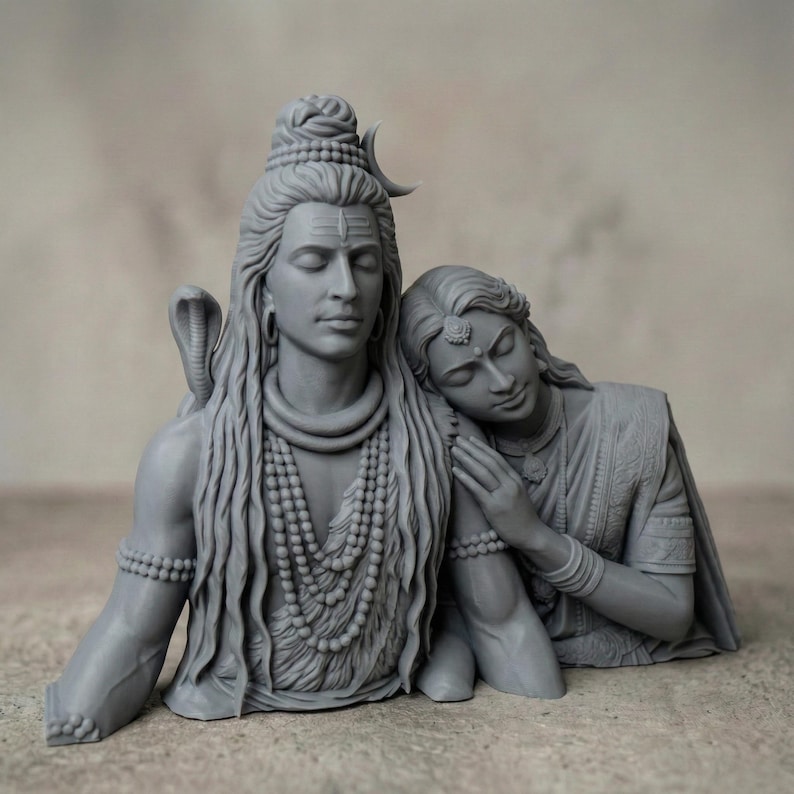 Shiva Parvati STL 3D Model: Hindu God Bas Relief Wall Art (digital ...