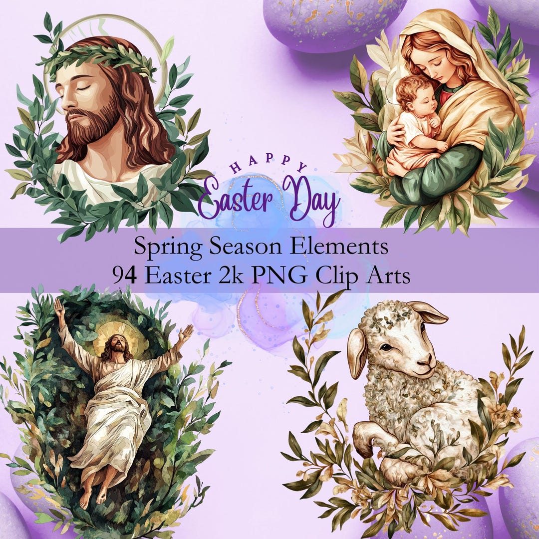 Easter Clipart Bundle: Spring Black Line Art (94 PNG 2k Res) - Etsy