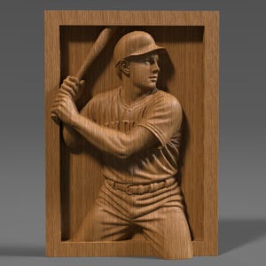 San Diego Baseball Player 3D STL File | CNC Wood Carving | Sports Bas ...