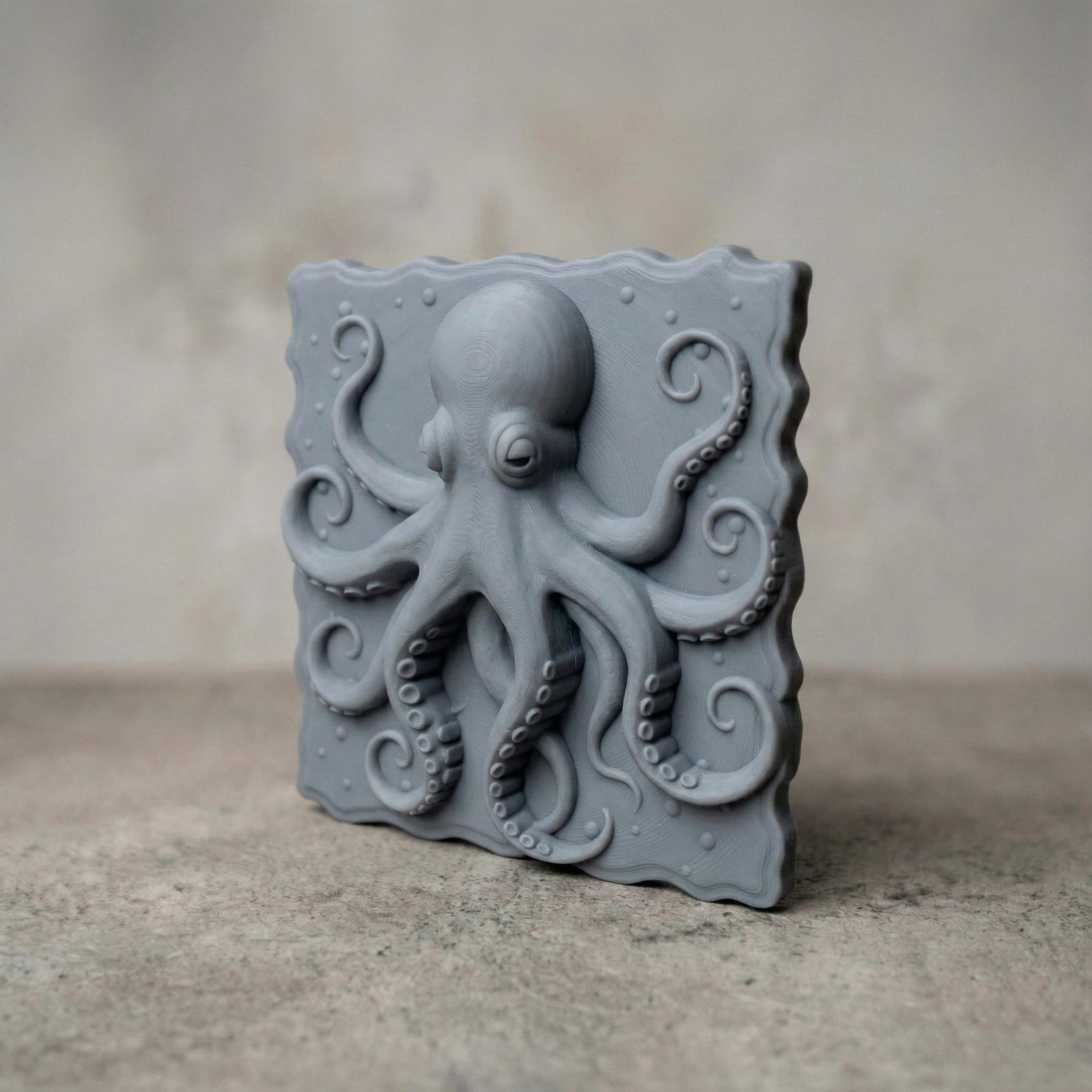 Octopus 3D Relief STL File: CNC Carving, Laser Engraving (digital ...