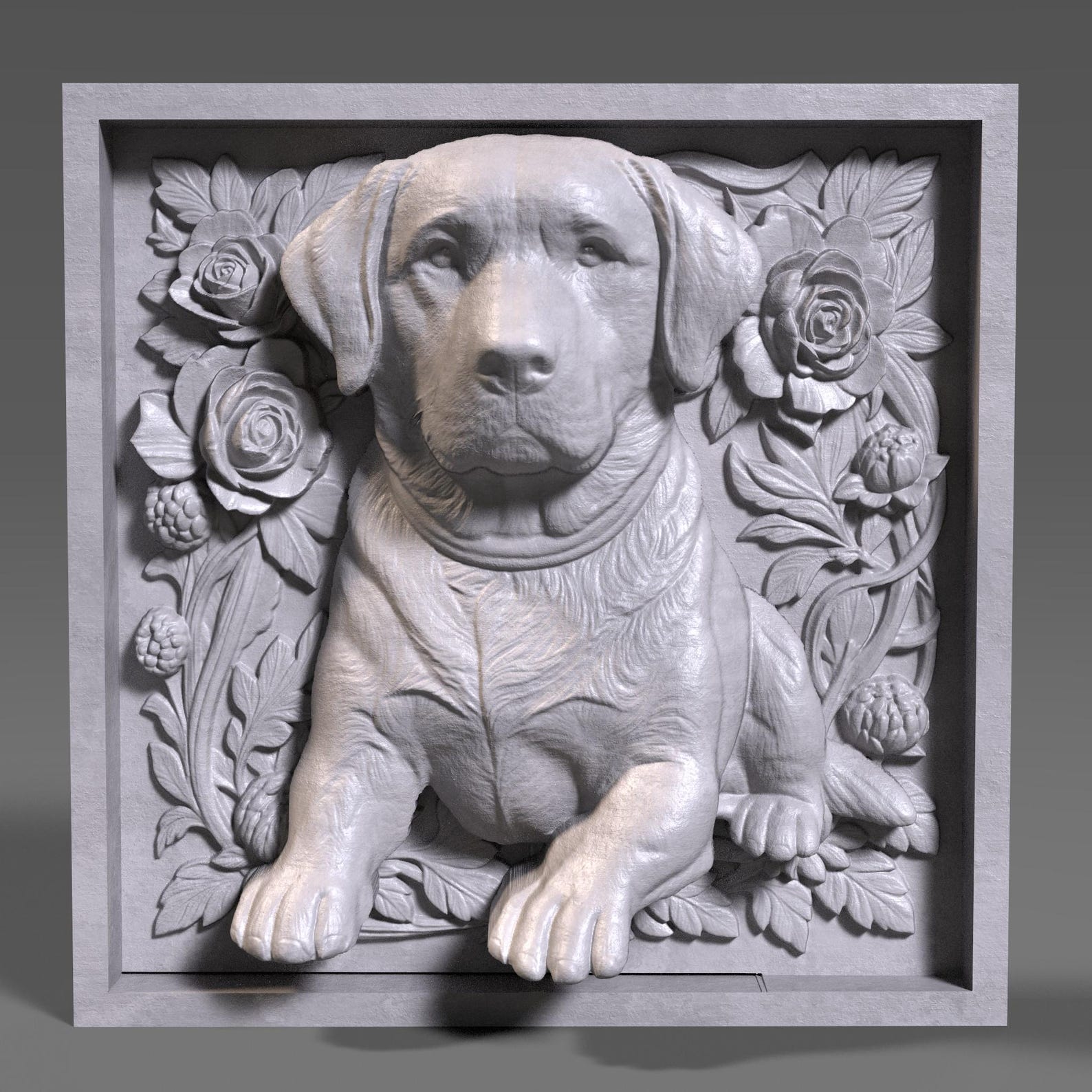 Labrador Retriever Dog 3D STL File | CNC Dog Wood Carving | Digital ...