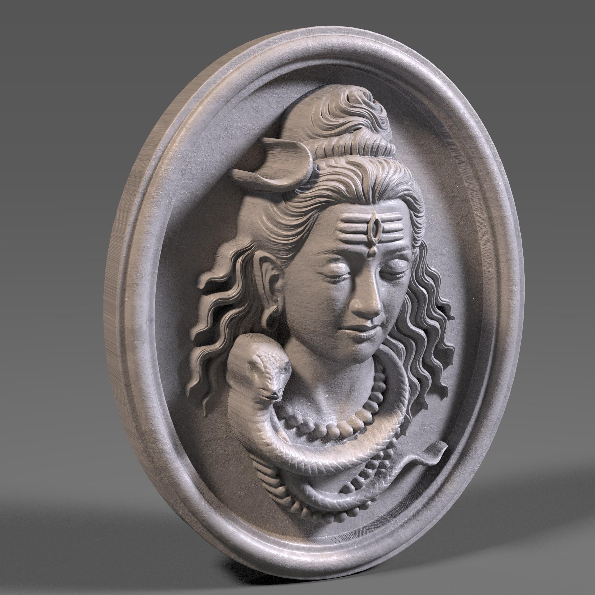 Lord Shiva Wood Carving: Hindu God Bas Relief Wall Art (digital ...