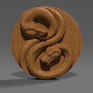 Year of the Snake Yin Yang Bas Relief: CNC, Laser, 3D Print (digital ...