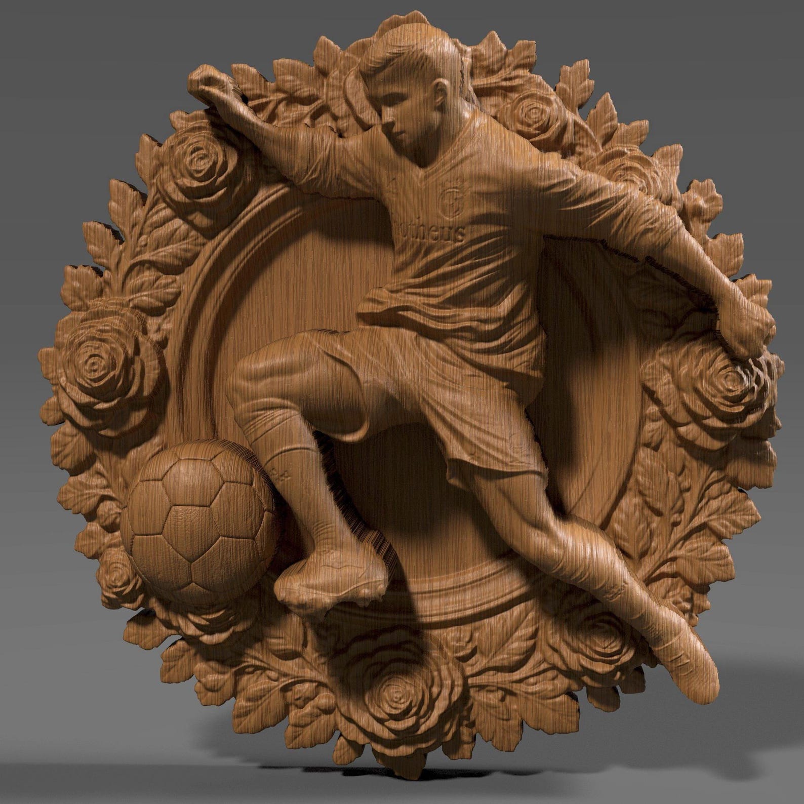 Soccer Player 3D Relief: CNC Wood Carving STL File (digital Download ...