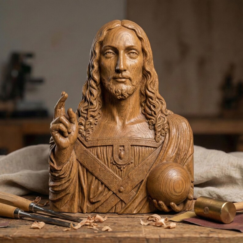Salvator Mundi Relief | CNC, 3D Print Da Vinci Art (digital Download ...