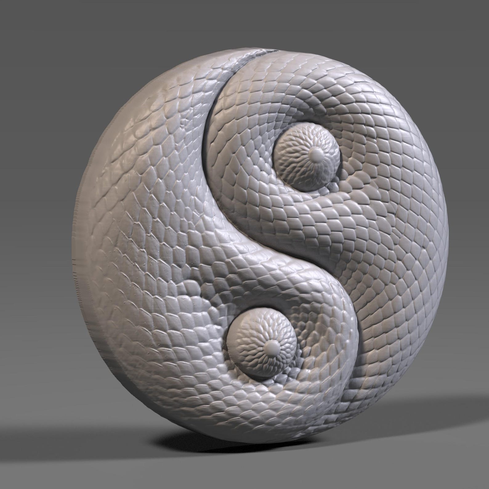 Year of the Snake Yin Yang STL: CNC Carving, Laser Engraving, 3D Print ...