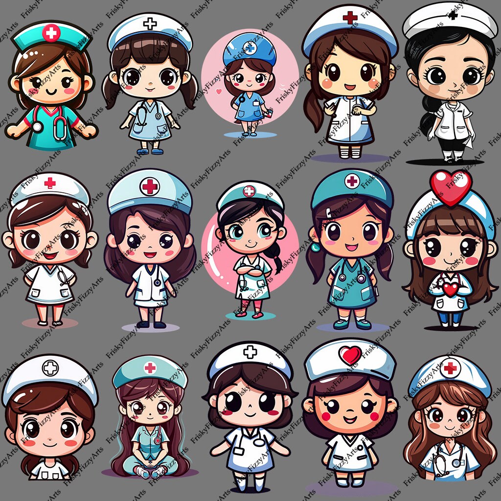 Nurse,healthcare,medical,rn,stickers,tshirt,nursing,cute,cartoon ...