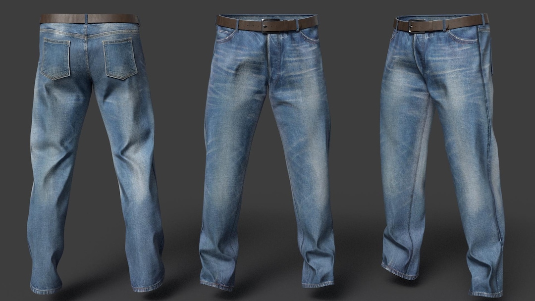 3D Jeans Model: Realistic 8K PBR Textures, Game & Vfx-ready (digital ...