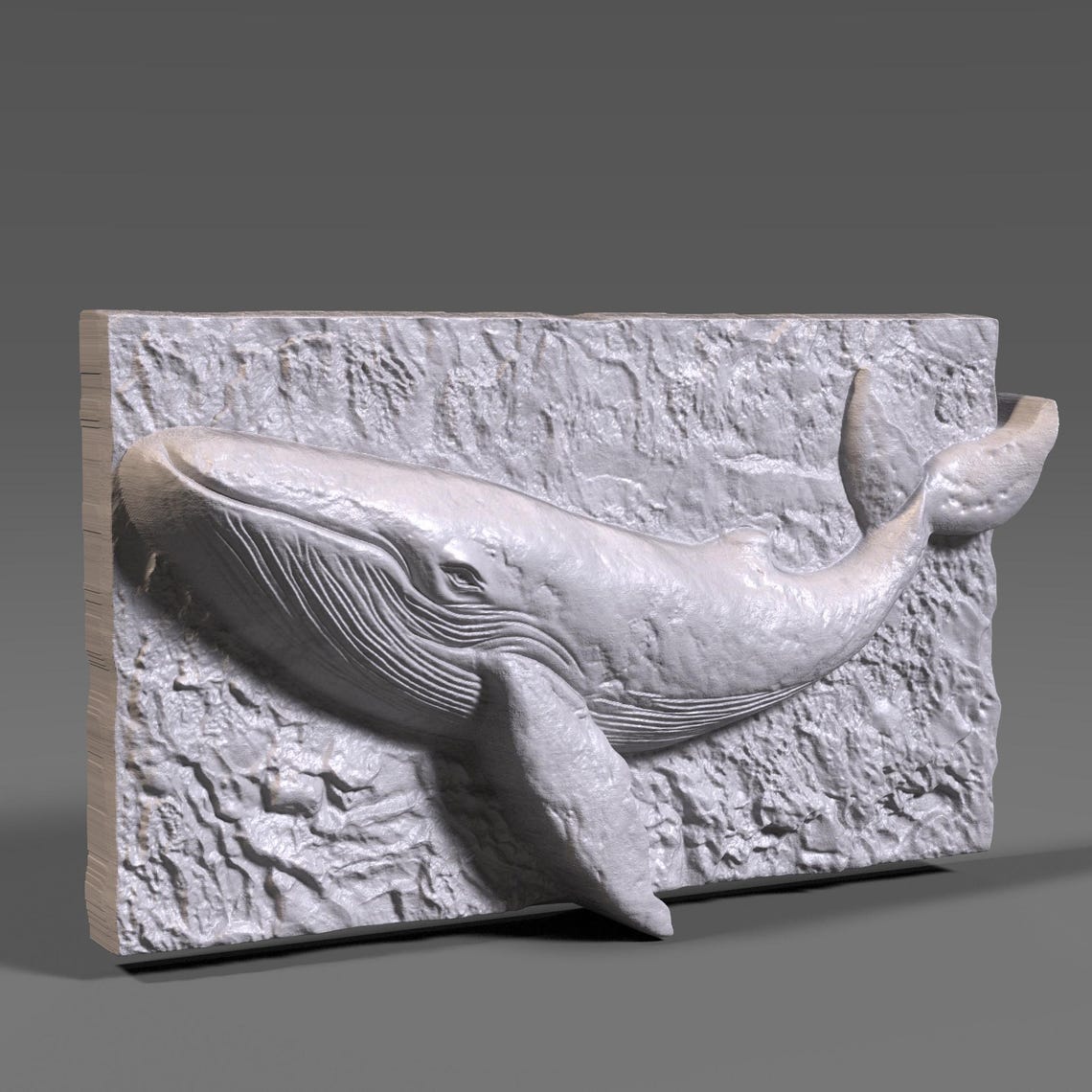 Whale Bas Relief 3D Model: CNC, Laser Engraving, 3D Print (STL + Depth ...