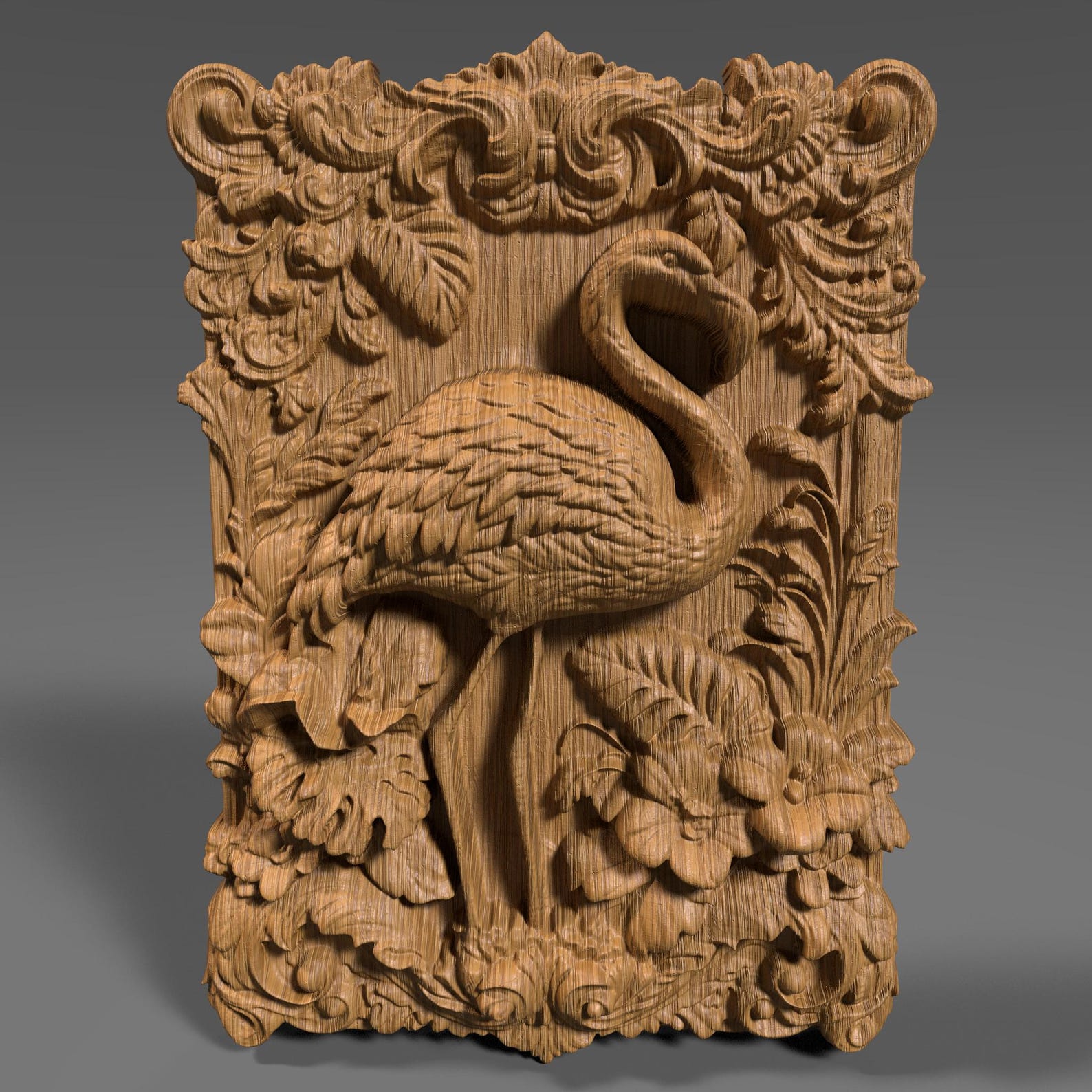 Flamingo 3D Relief STL File: CNC Wood Carving (digital Download) - Etsy