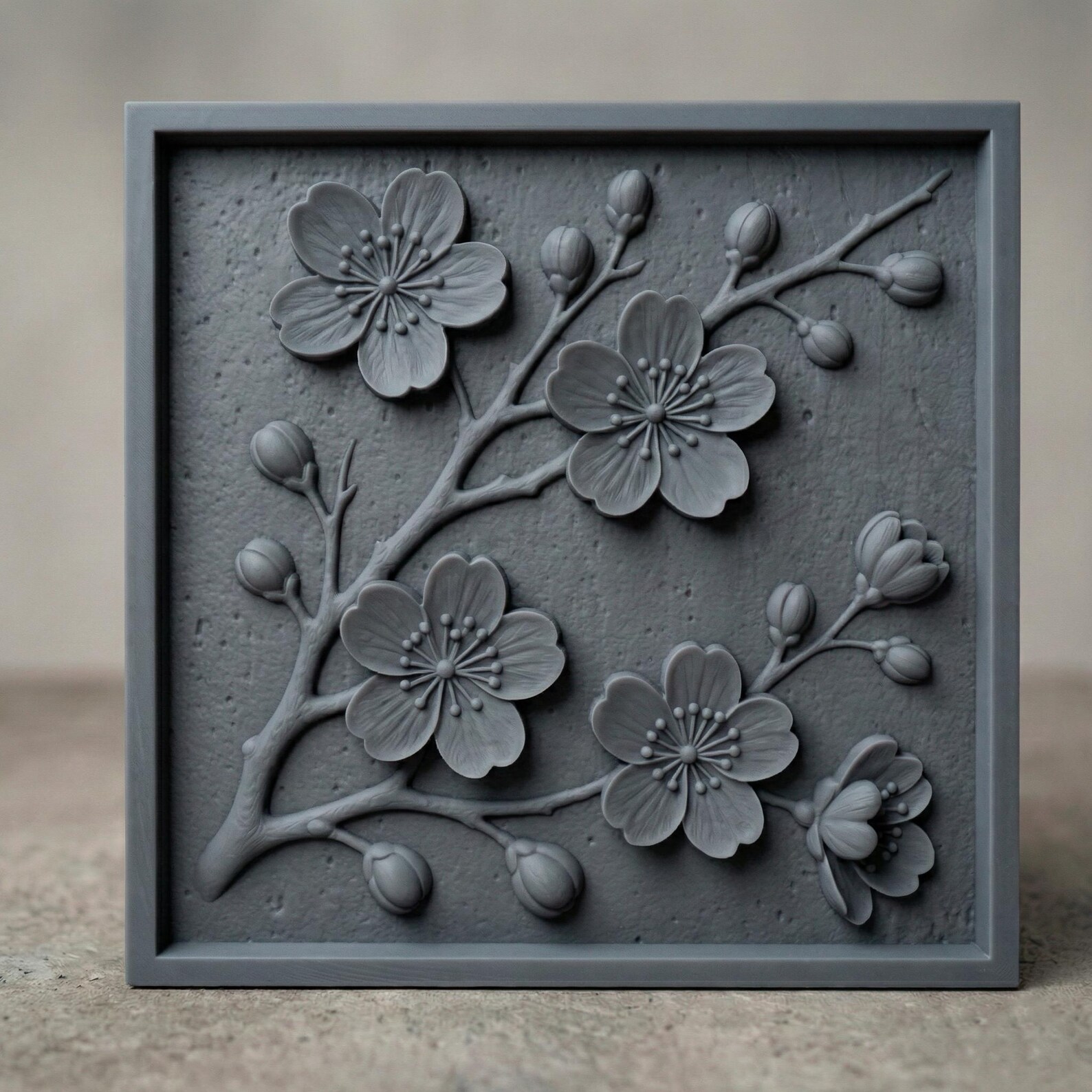 Cherry Blossom 3D STL File: Floral Wood Carving Panel (digital Download ...