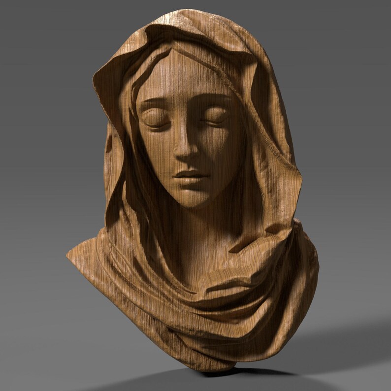 Mother Mary STL File | CNC Wood Carving | 3D Printing | Digital ...