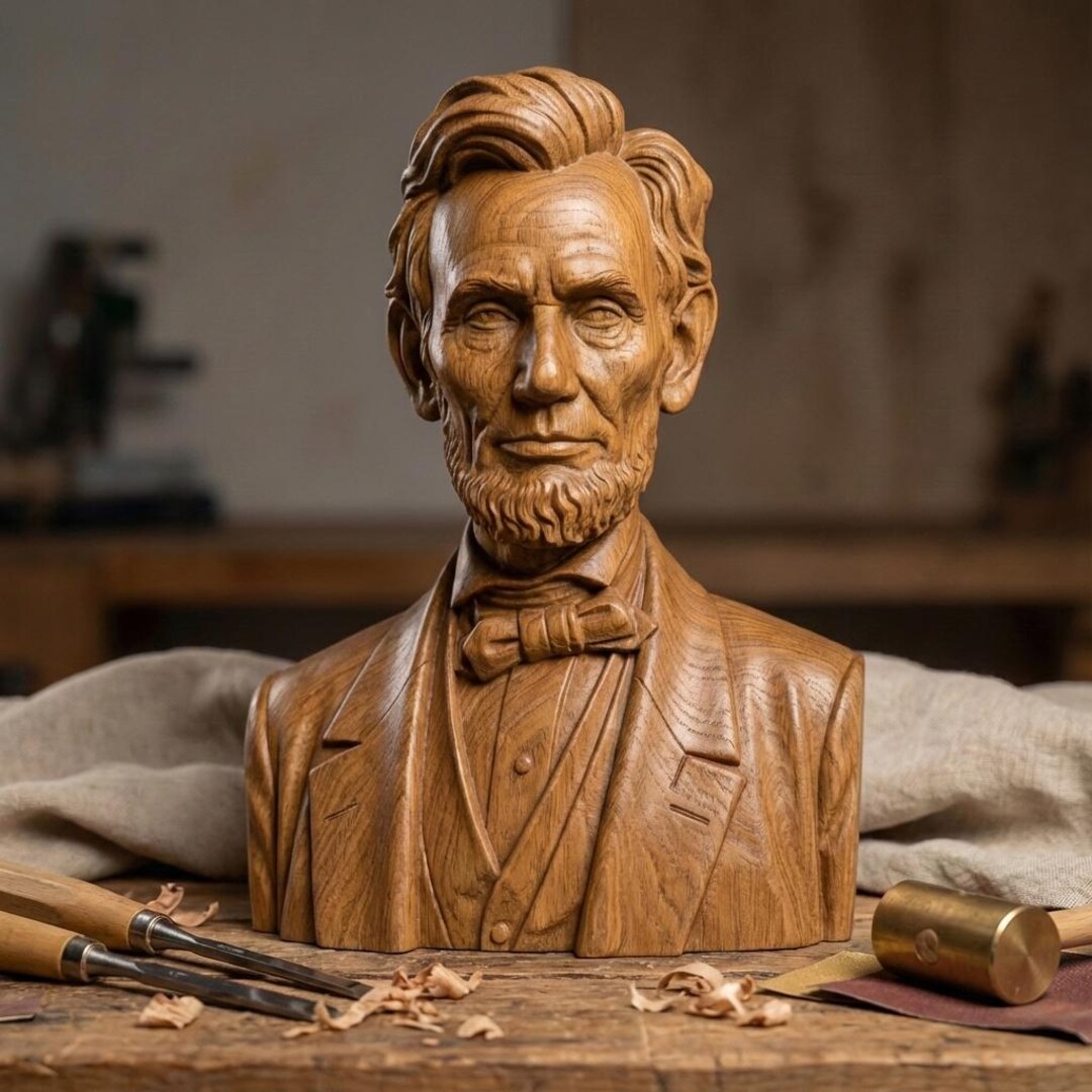 Abraham Lincoln Bust STL 3D | America 250 Freedom | CNC & 3D Print ...