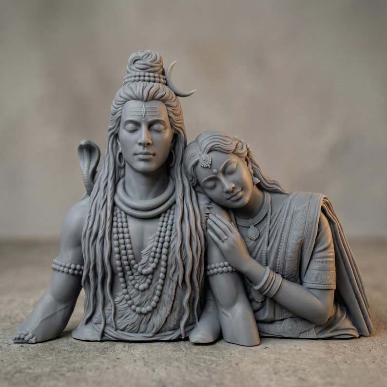 Shiva Parvati STL 3D Model: Hindu God Bas Relief Wall Art (digital ...
