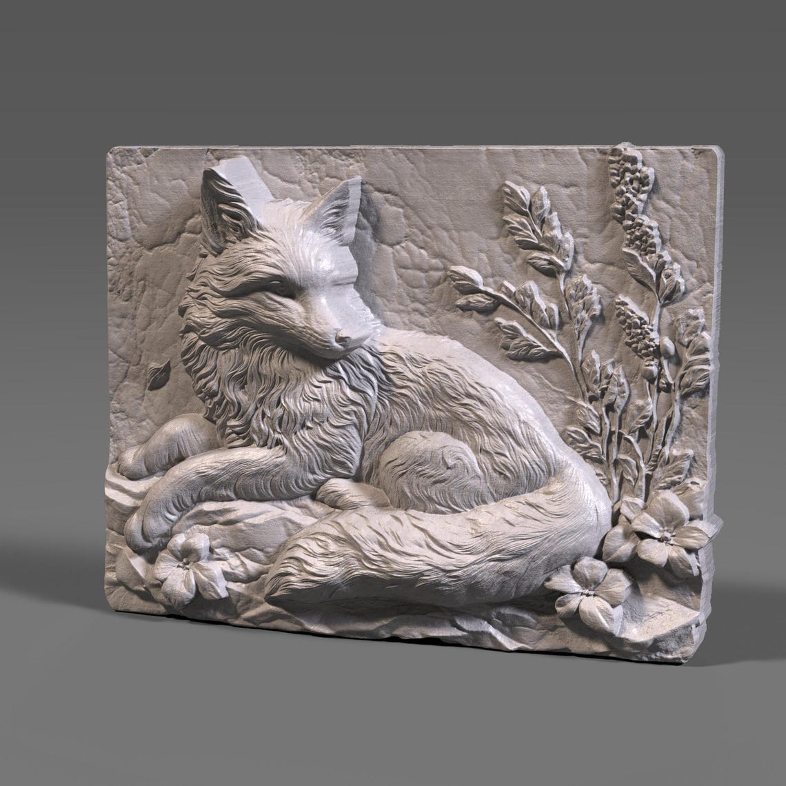 Fox Bas Relief STL: Woodland Animal Carving, CNC Laser 3D Print ...