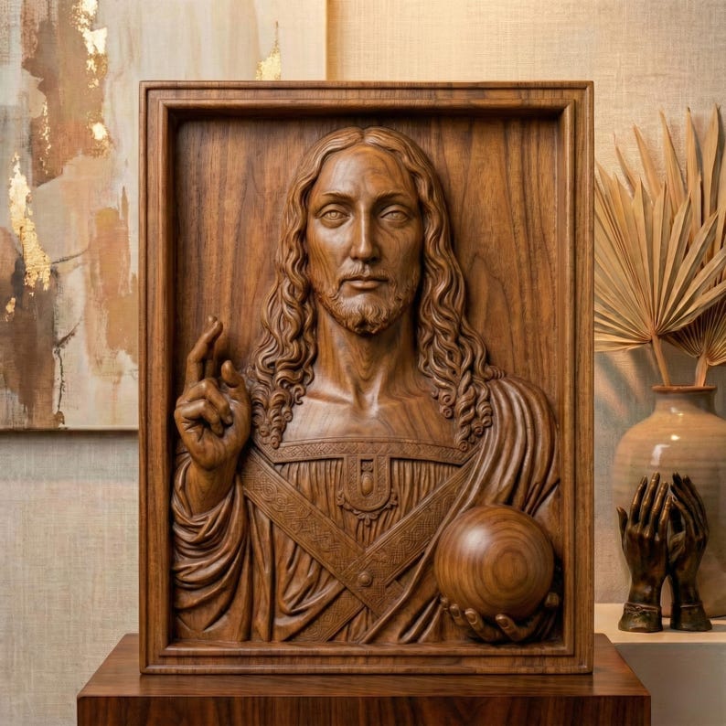 Salvator Mundi Relief | CNC, 3D Print Da Vinci Art (digital Download ...