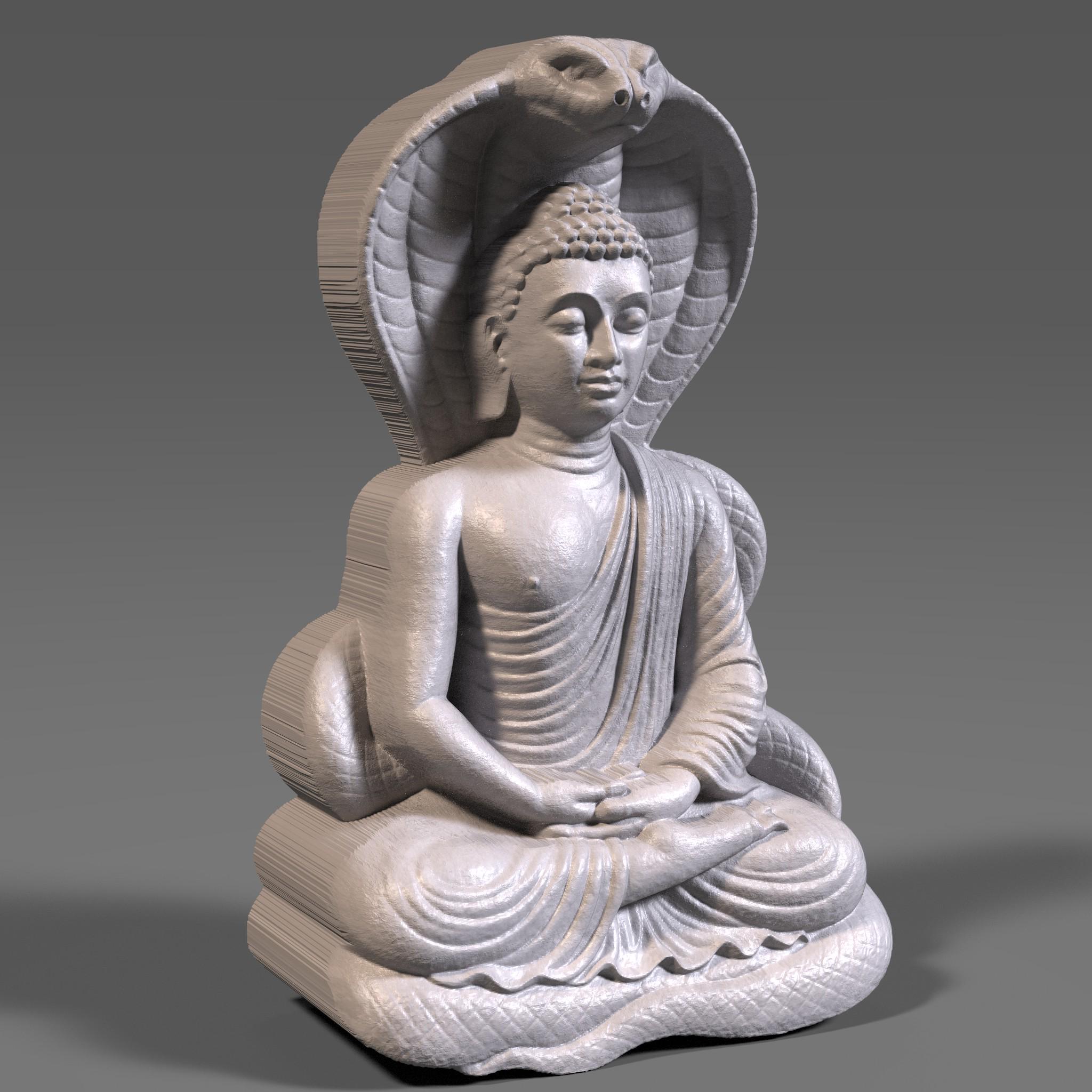 Buddha With Naga Bas Relief STL File: CNC, Laser, 3D Print (digital ...
