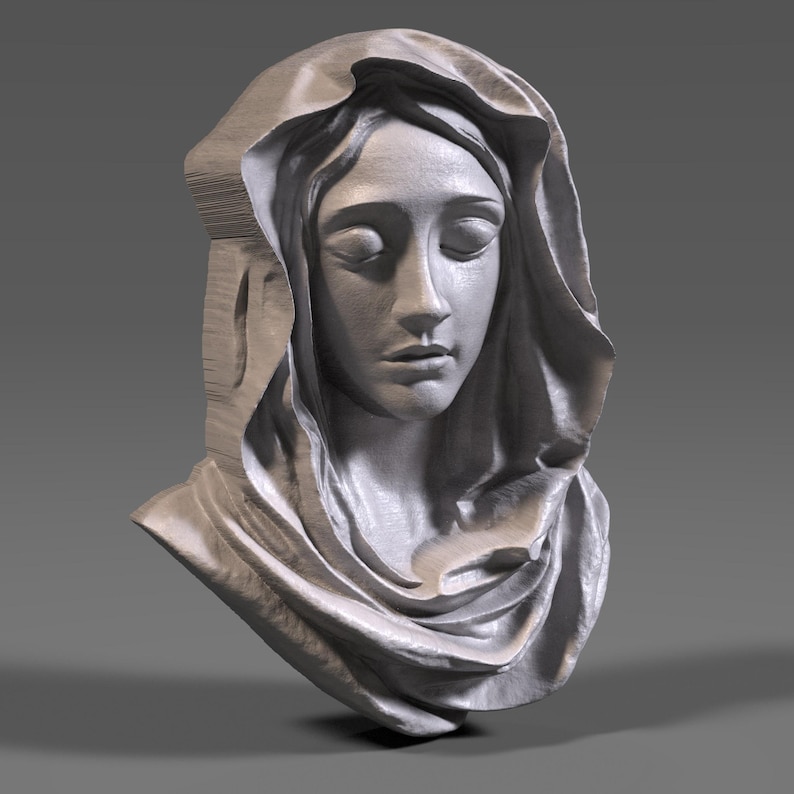 Mother Mary STL File | CNC Wood Carving | 3D Printing | Digital ...
