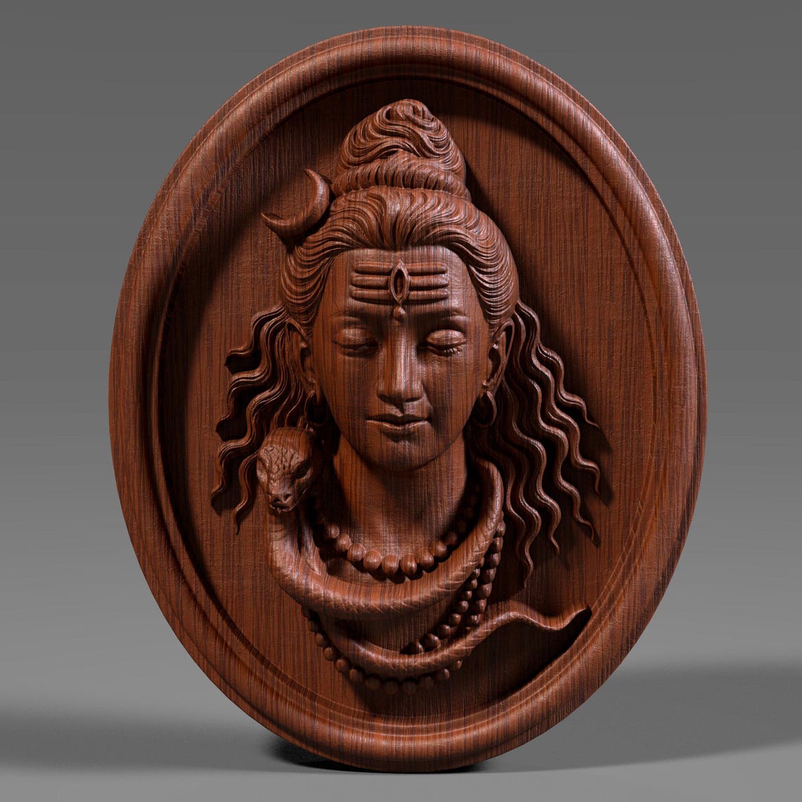 Lord Shiva Wood Carving: Hindu God Bas Relief Wall Art (digital ...