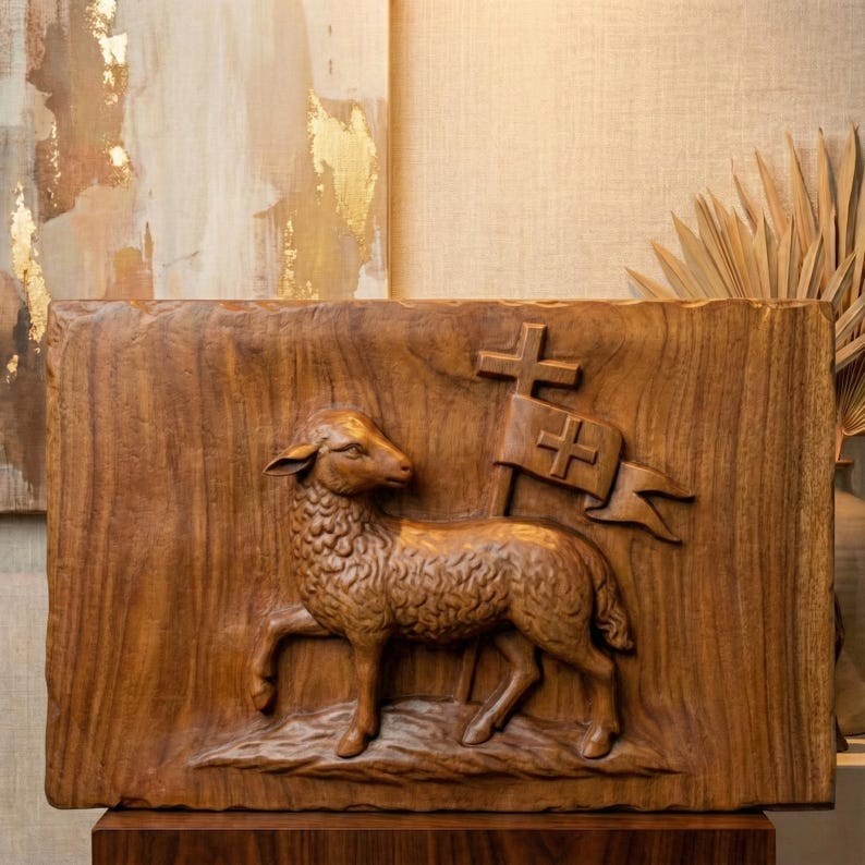 Lamb of God 3D Relief | Agnus Dei Wood Carving CNC Model (digital ...