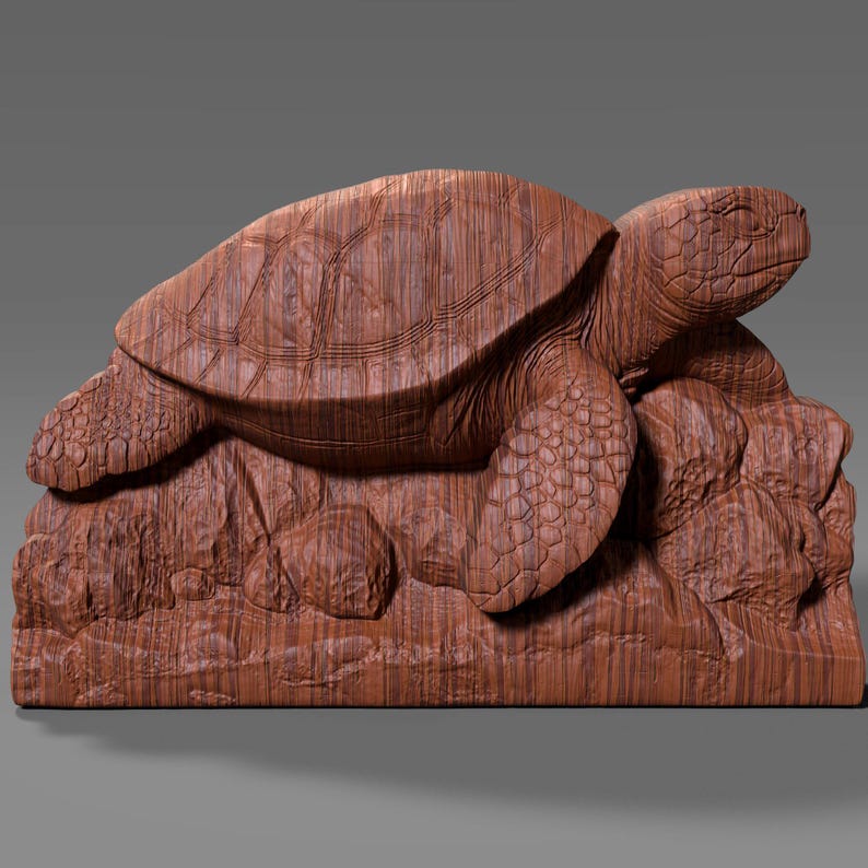 Sea Turtle 3D Relief Model: CNC, Laser, 3D Print (STL File) - Etsy ...