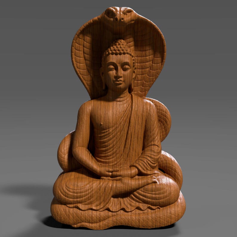Buddha With Naga Bas Relief STL File: CNC, Laser, 3D Print (digital ...