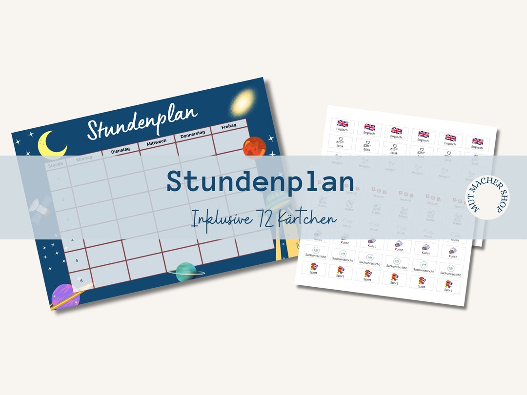 Timetable for Children Timetable School Enrollment 2023 - Etsy