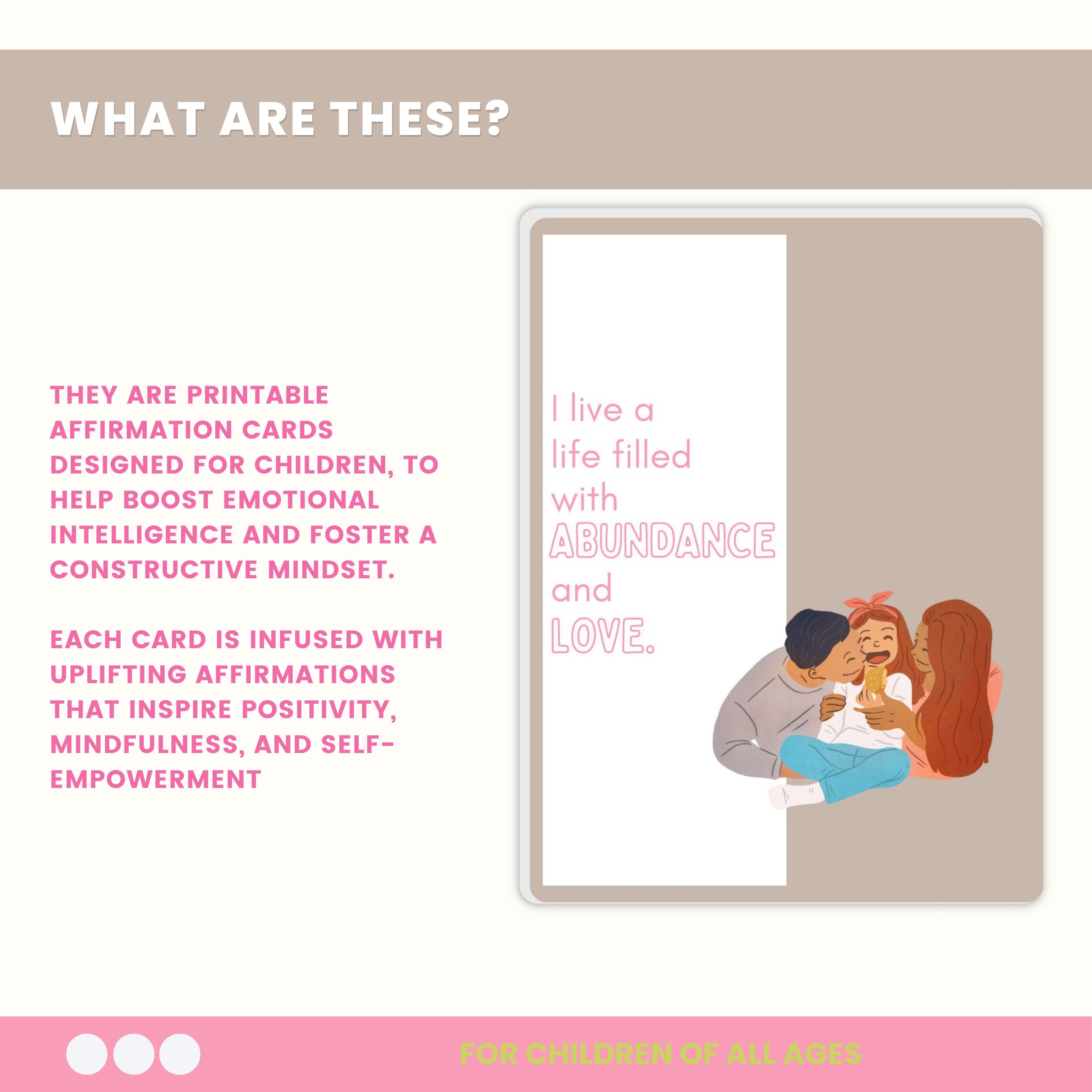 Positiveaffirmations Cards for Kids| Happy Words Good Vibes | Self-love ...