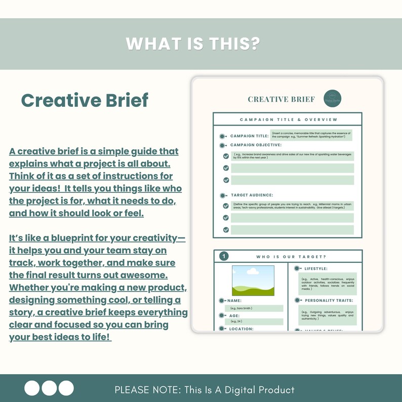 Creative Brief Template: Project Management, Graphic Design (digital ...