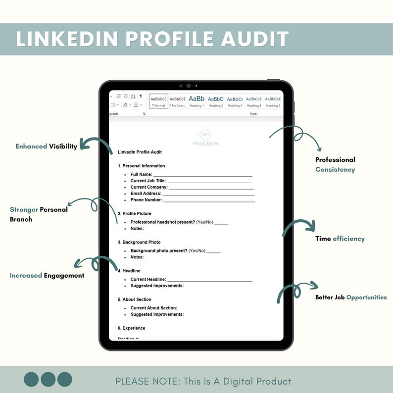 Linkedin Profile Evaluation | Optimize & Audit Your Linkedin for Professional Success | Editable ...