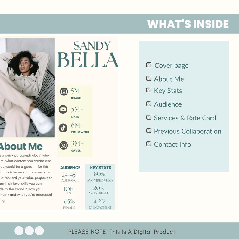 Media Kit Canva Template| Influencer Rate Card| Social Media Kit for ...