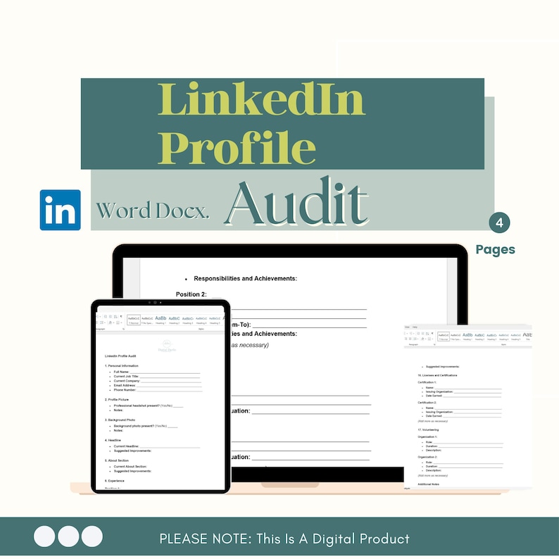 Linkedin Profile Evaluation | Optimize & Audit Your Linkedin for Professional Success | Editable ...