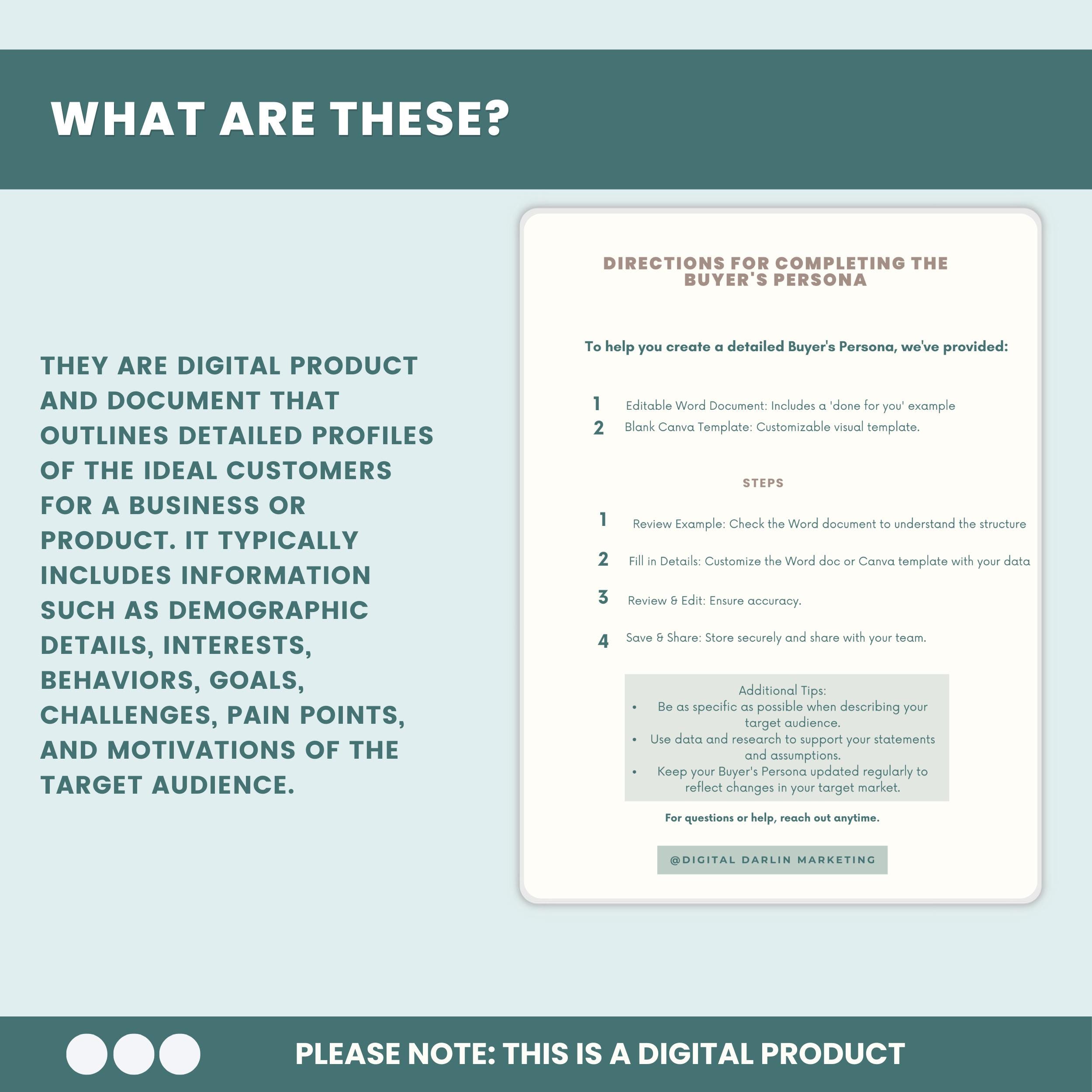 Buyer Persona Ideal Customer Profile Template for Businesses Microsoft ...