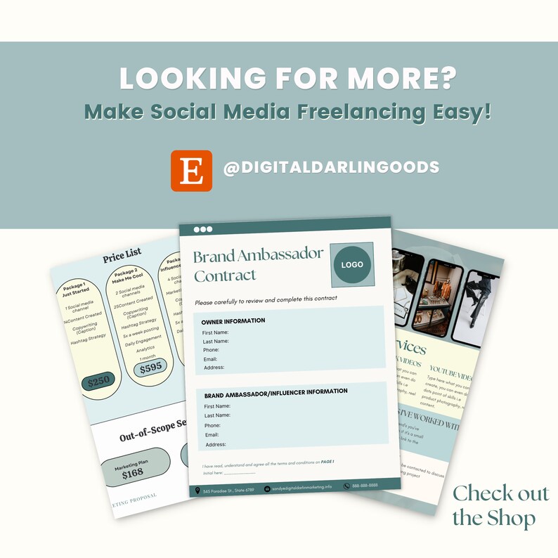 Media Kit Canva Template Influencer Rate Card Social Media Kit for ...