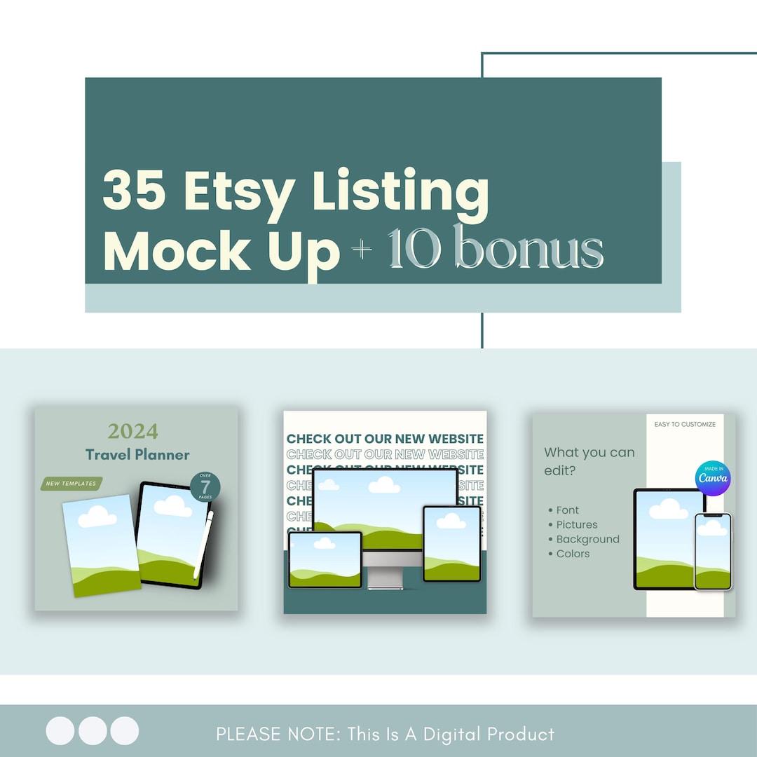 Etsy Shop Mockup Templates | 45 Digital Product Listing Designs | E ...
