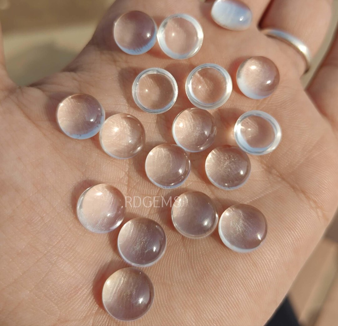 10x10mm 10 Pieces Crystal Quartz Round Cabochon Wholesale Calibrated ...