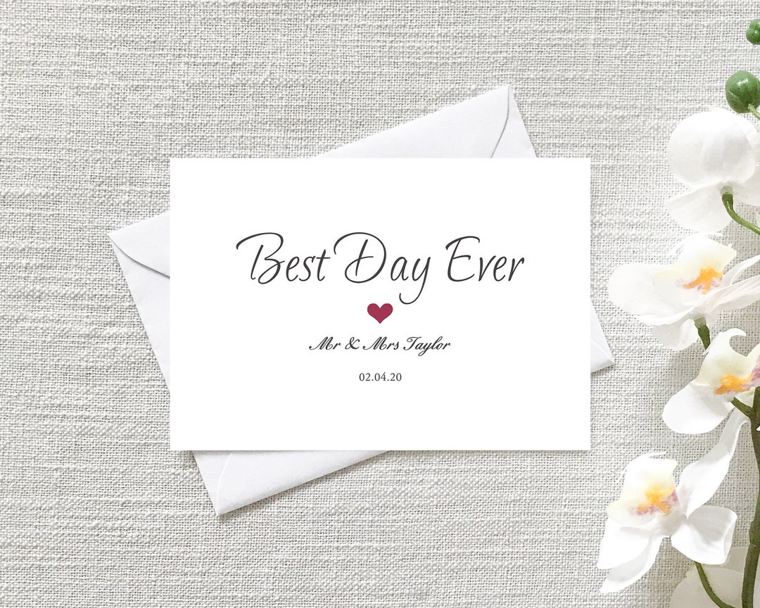 Personalised Pack of 12 Best Day Ever Cards/postcard Wedding ...