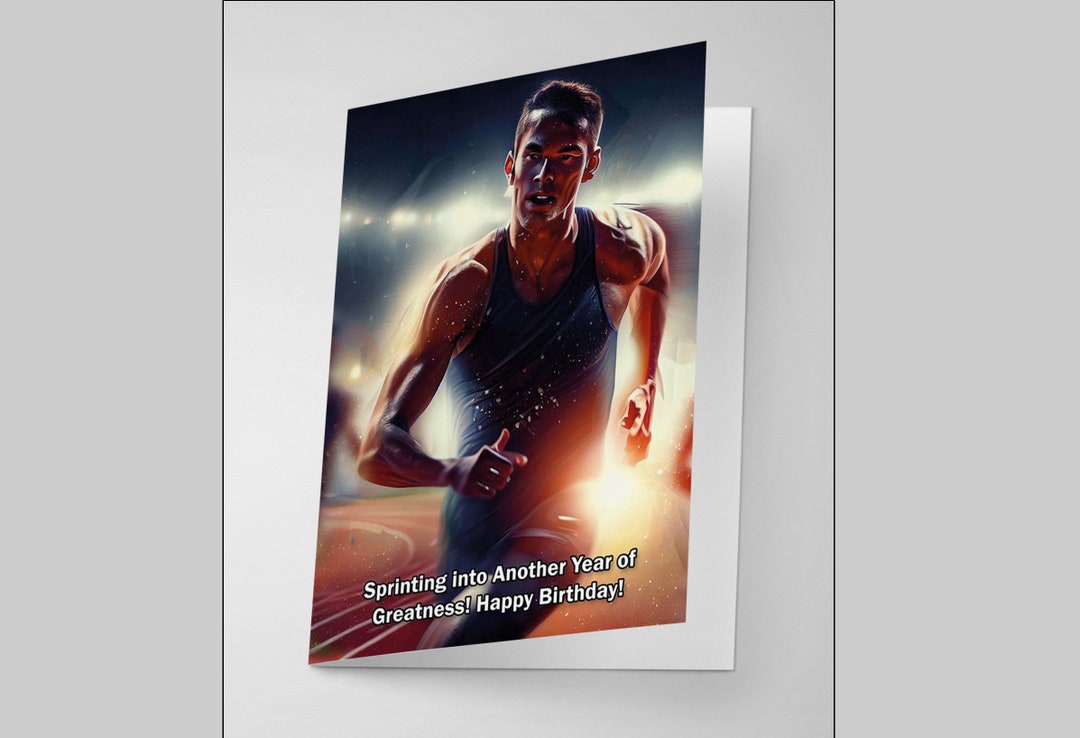 Olympic Running Birthday Card – Sprinting Towards Celebration! - Etsy